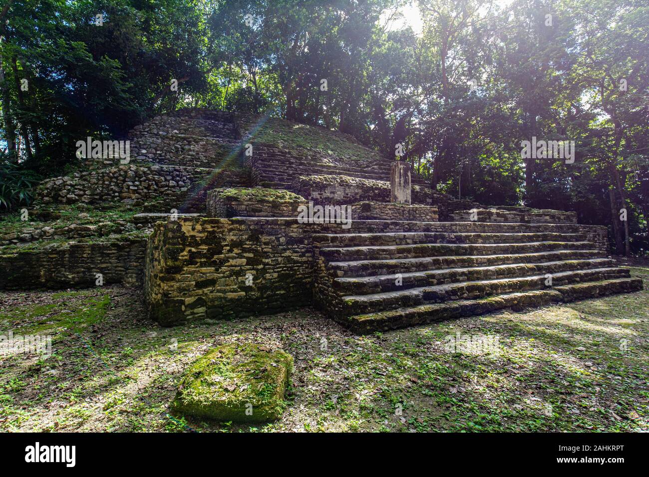 Lamanai archaeological reserve mayan ruins Stella Belize jungle Stock ...