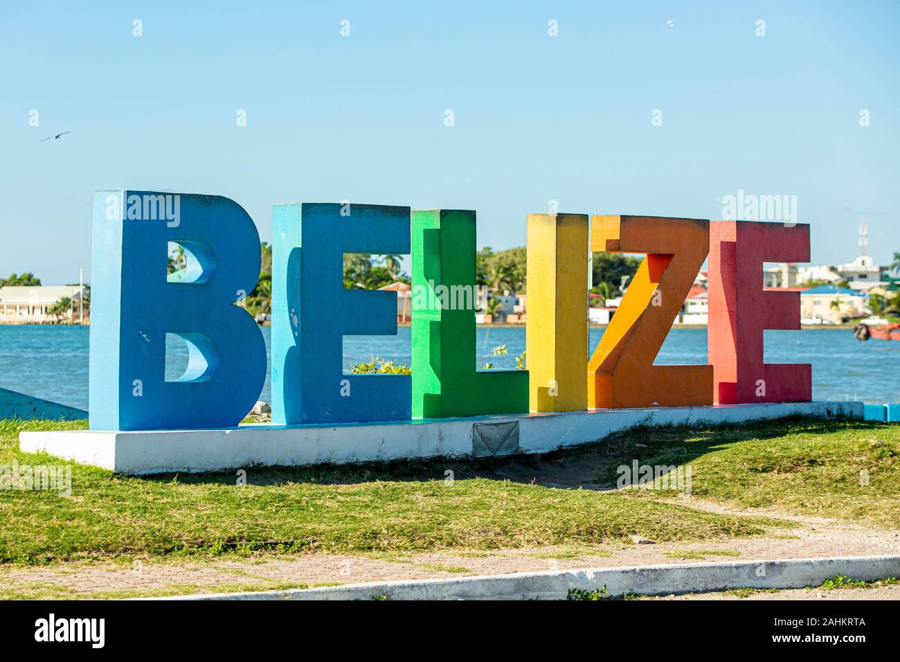Belize road sign hi-res stock photography and images - Alamy