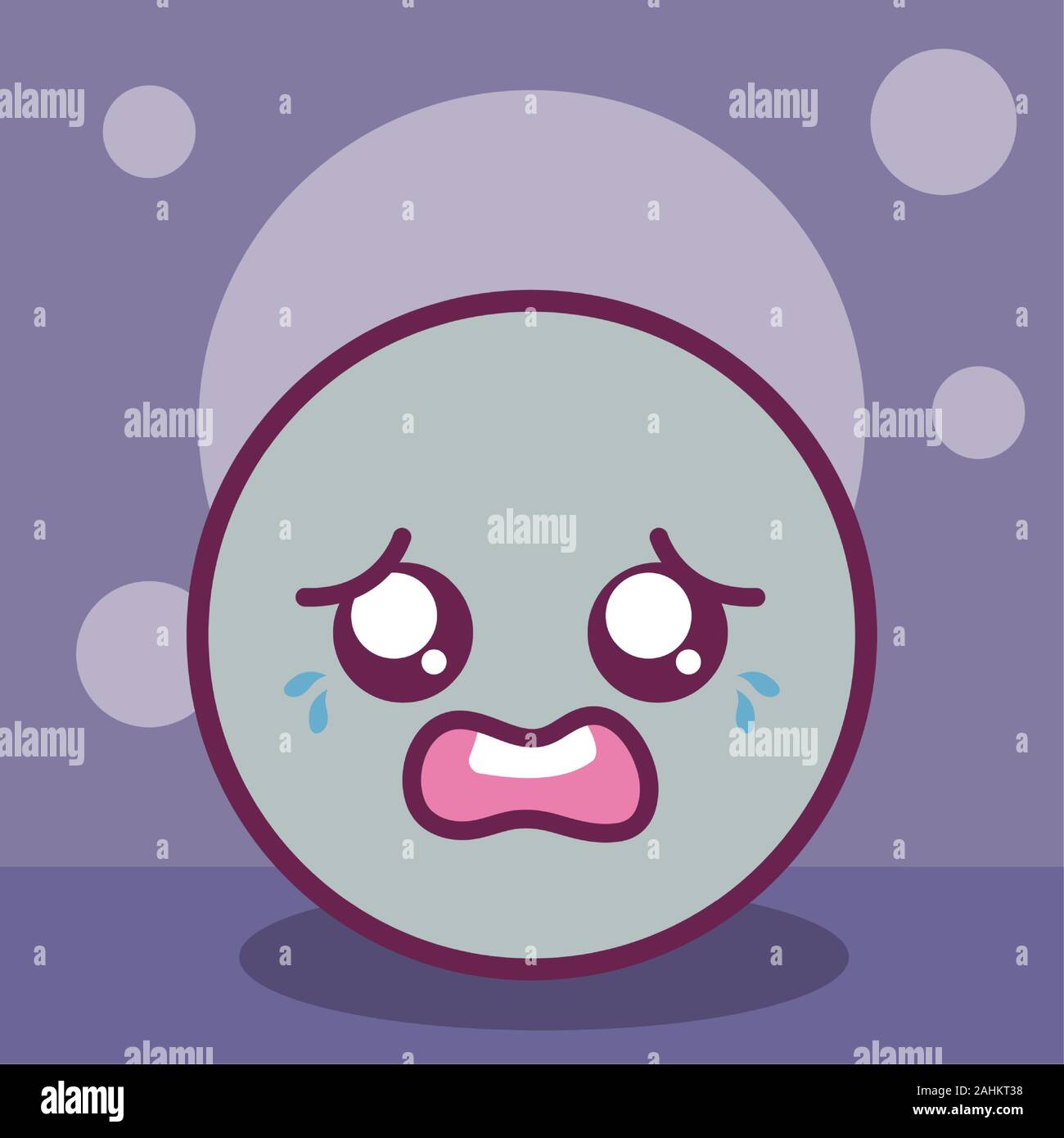 crying circle cartoon design, Kawaii expression cute character funny ...