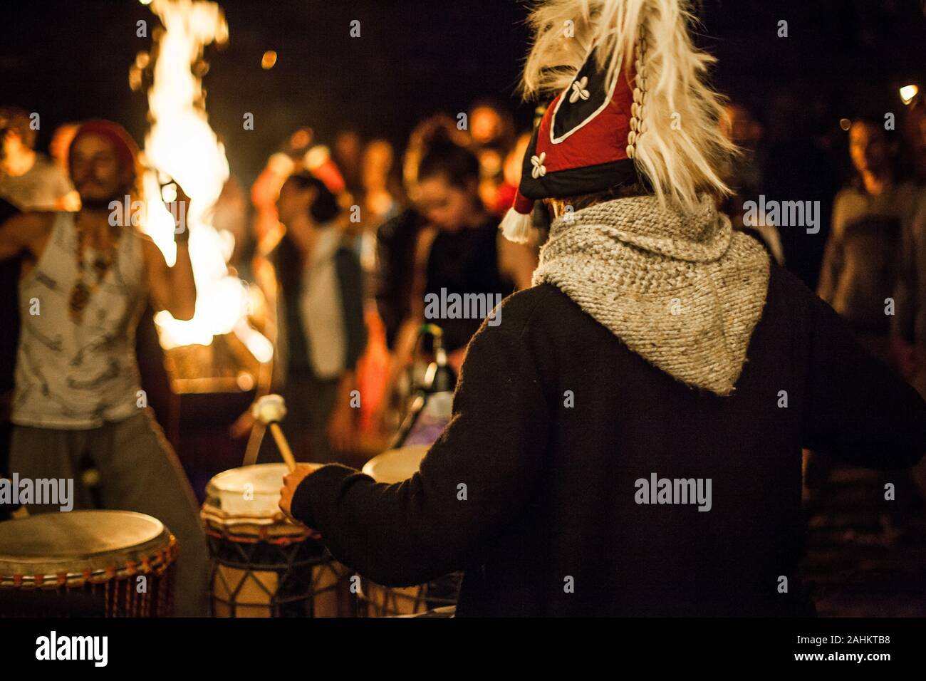 Woman Dancing Around Fire High Resolution Stock Photography and Images ...