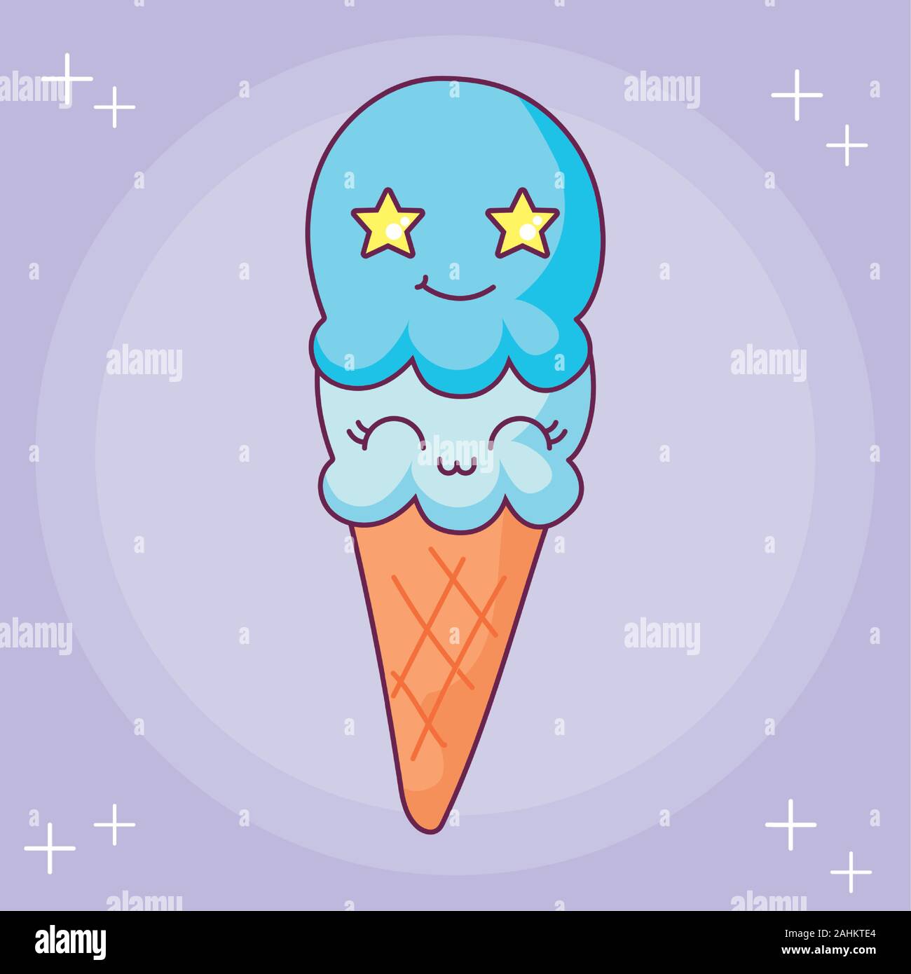 ice cream cartoon design, Kawaii expression cute character funny and ...