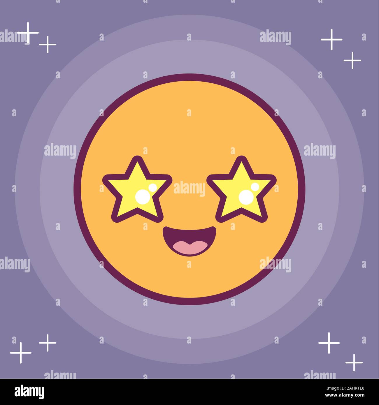 happy circle cartoon design, Kawaii expression cute character funny and ...