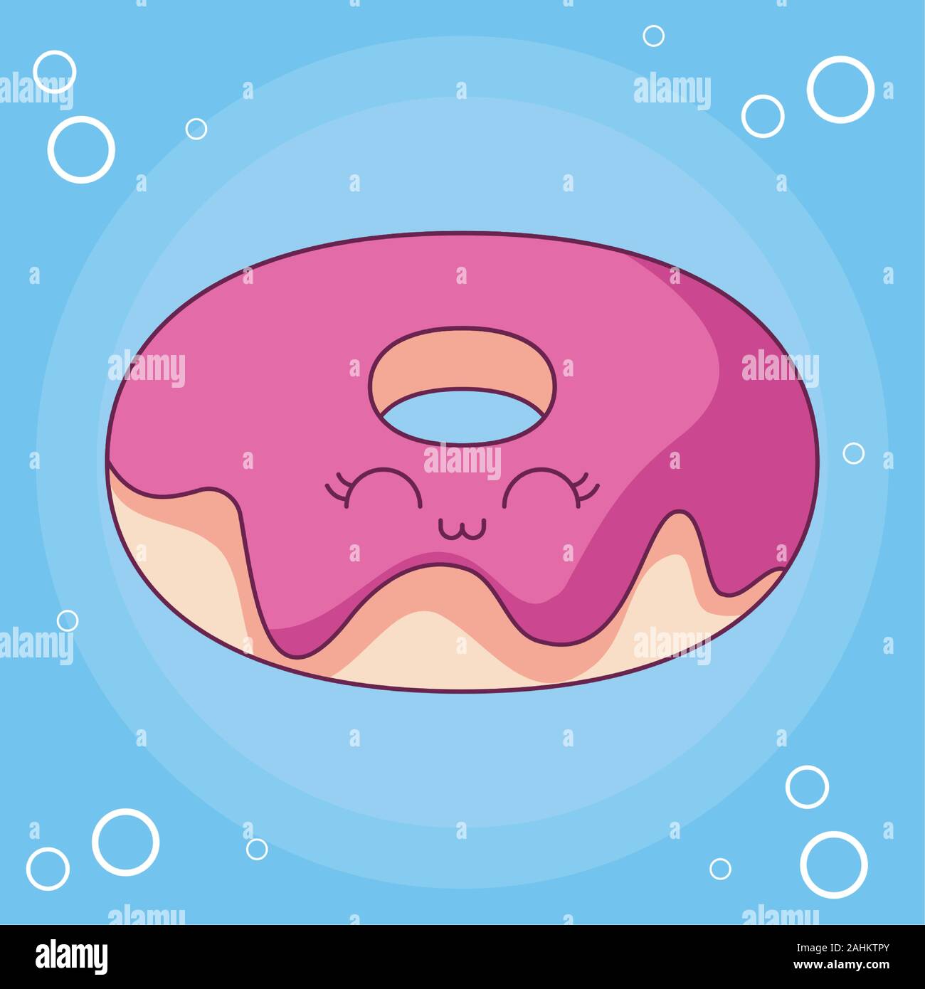 donut cartoon design, Kawaii expression cute character funny and ...