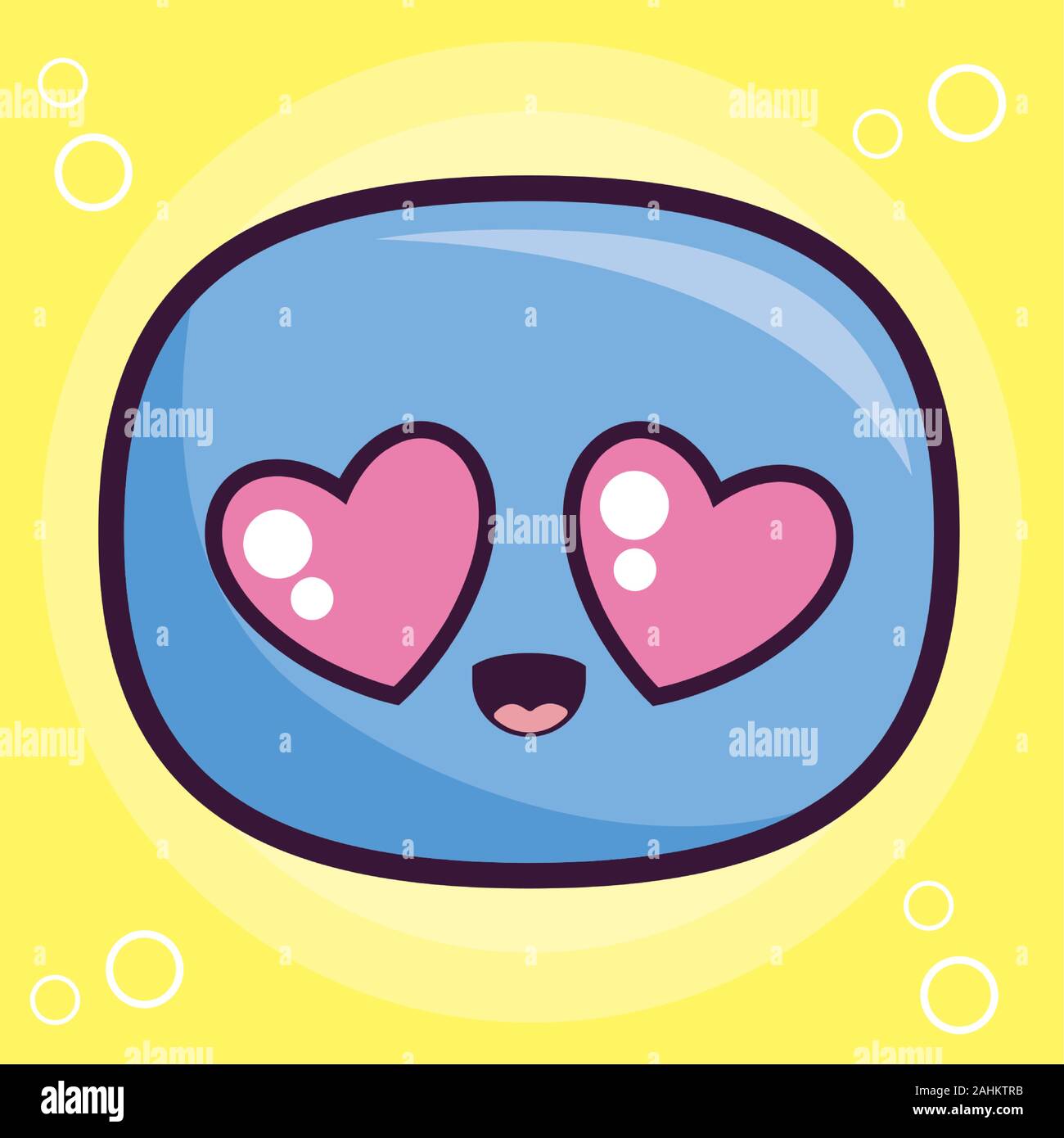 in love oval cartoon design, Kawaii expression cute character funny and ...