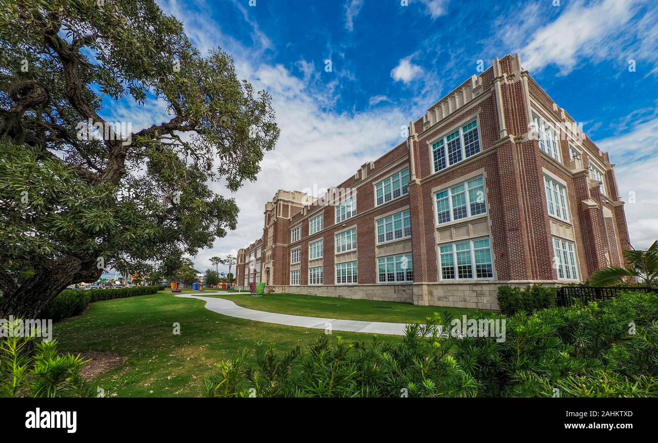 Exterior of The Sarasota Art Museum of Ringling College in the olf ...