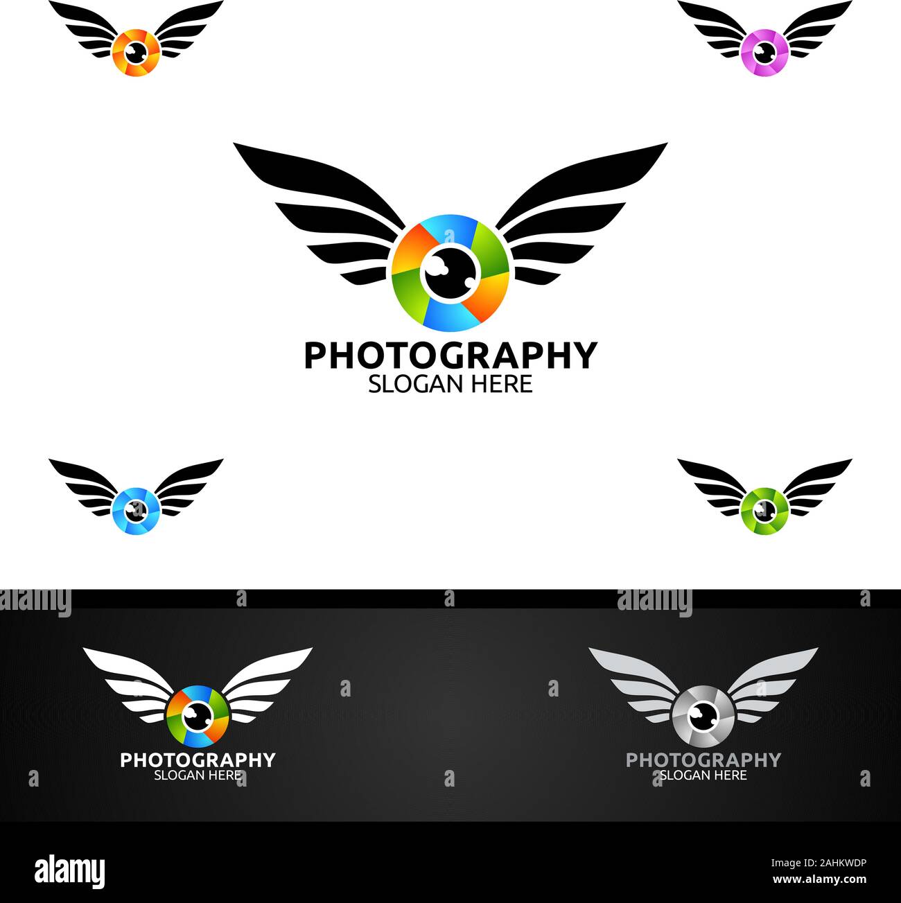Fly Wing Camera Photography Logo Icon Vector Design Template Stock ...