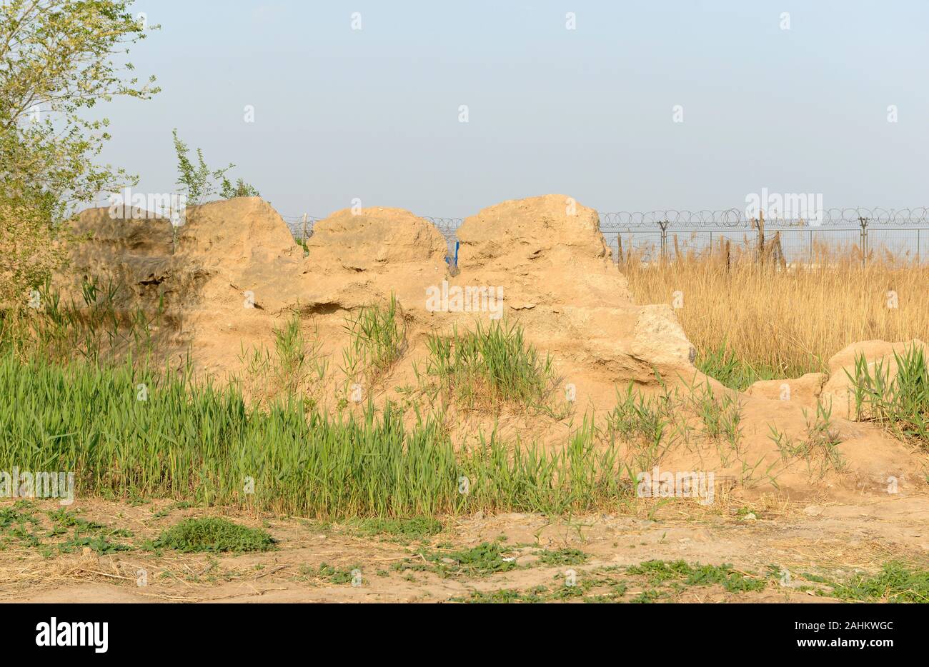 Remains of an original wall at Dagukou fort (Taku fort) museum in ...