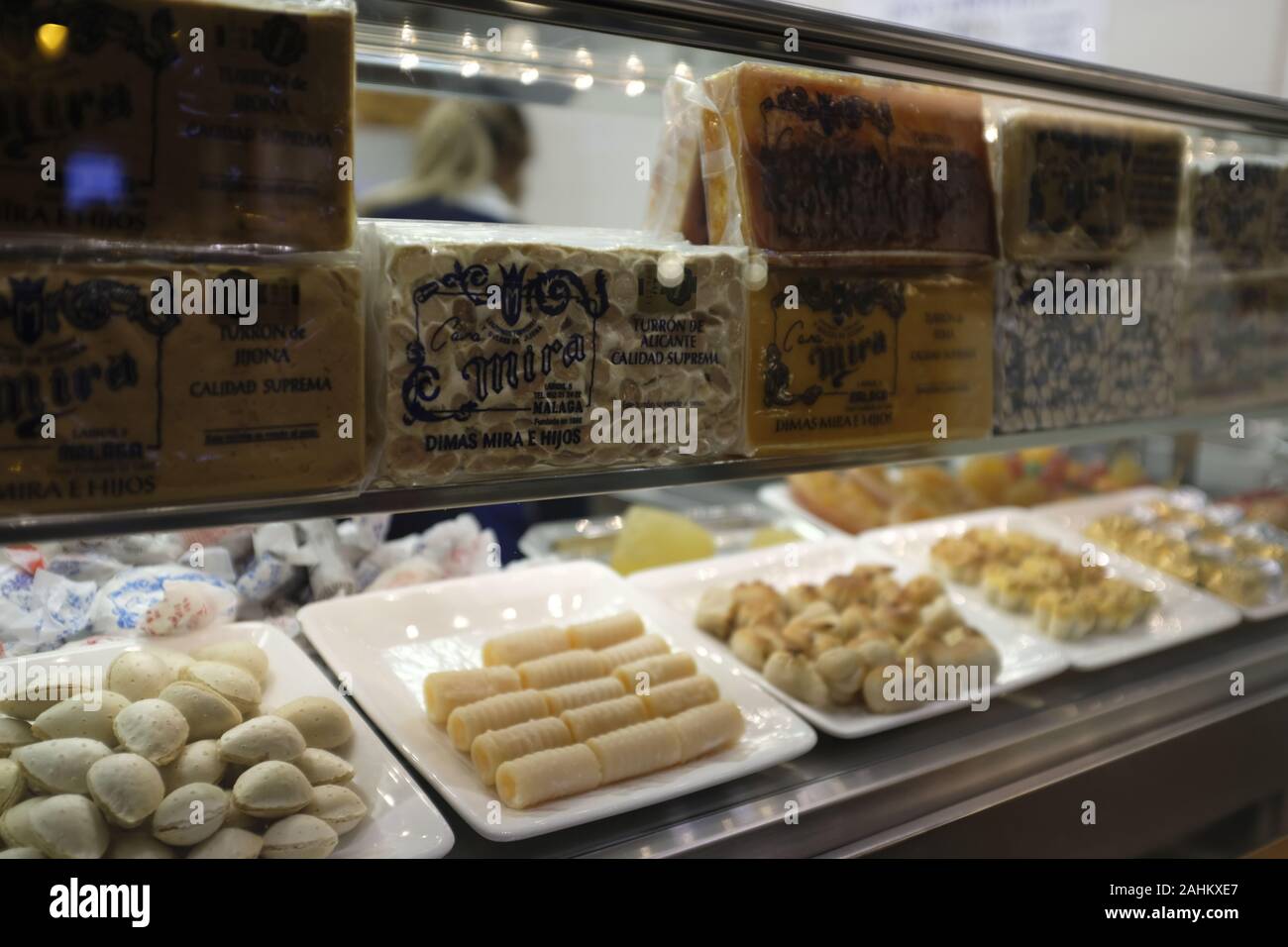 sweets display in a café, in Malaga Stock Photo - Alamy