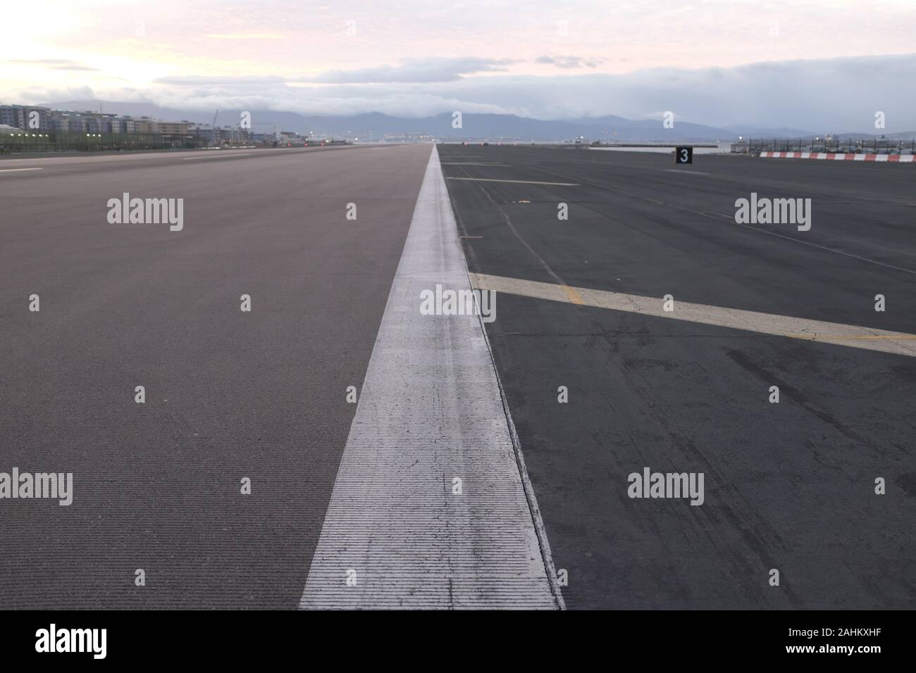 Gibraltar airport runway Stock Photo - Alamy