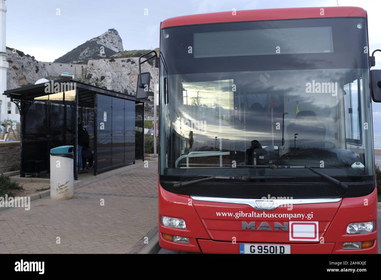 Bus stop in Europa Point, Gibraltar Stock Photo - Alamy