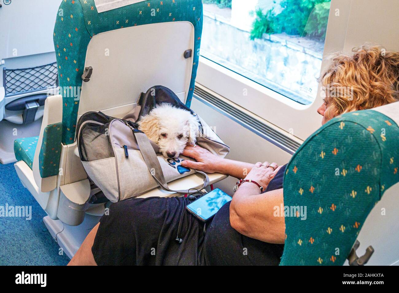 Tarragona Spain,Hispanic Latin Latino,Renfe train,onboard cabin,inside ...