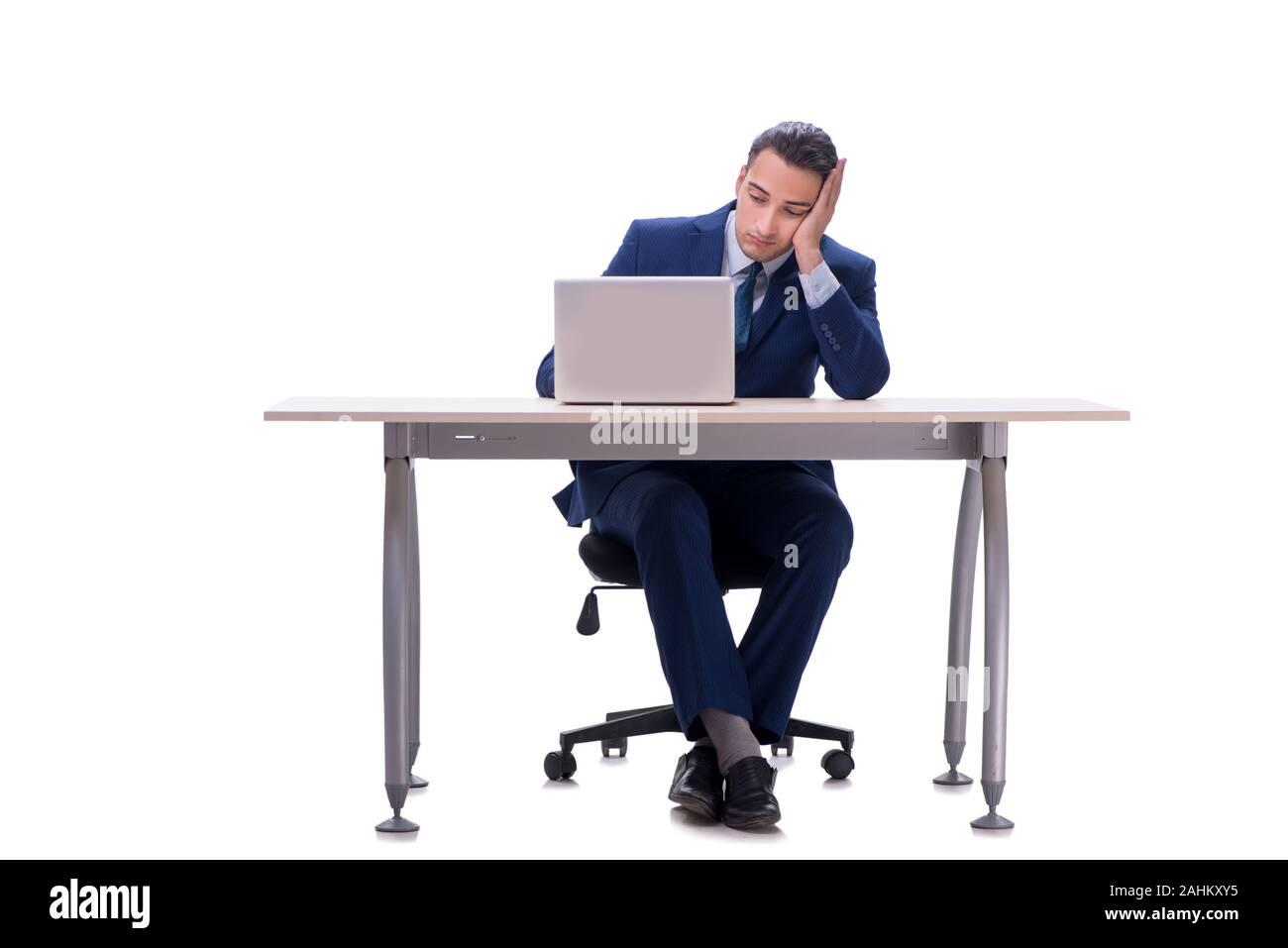 The employee working isolated on white background Stock Photo - Alamy
