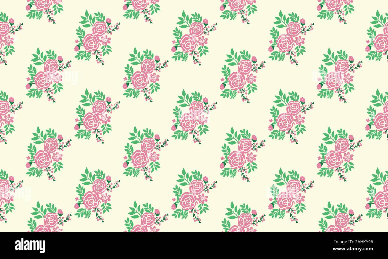 Unique flower pattern for valentine, with leaf and flower modern ...