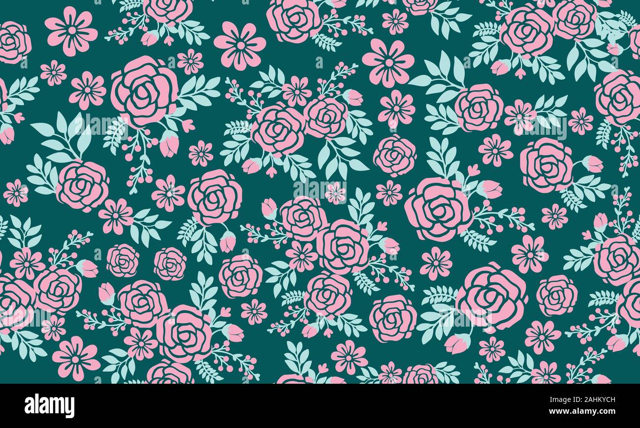 Unique flower pattern for valentine, with leaf and flower modern ...