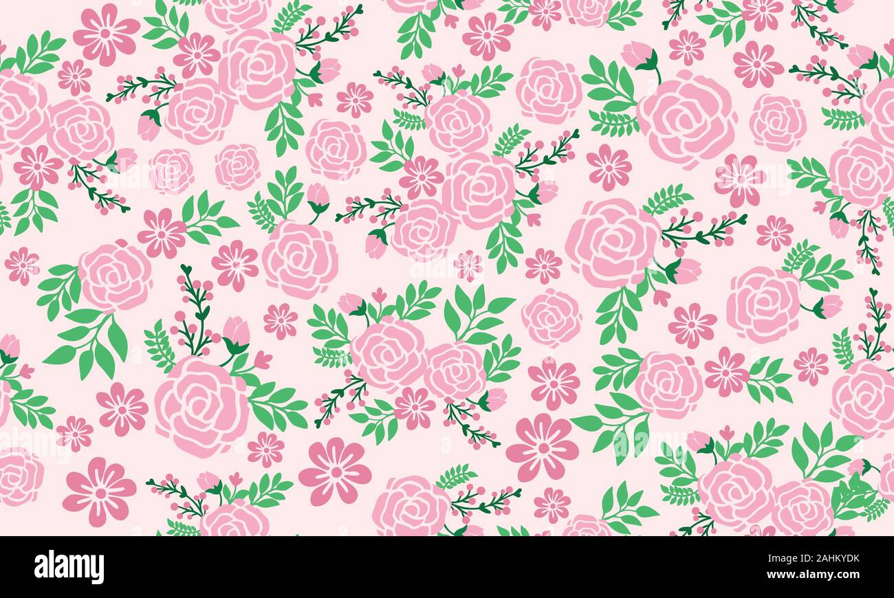 Unique flower pattern for valentine, with leaf and flower modern ...