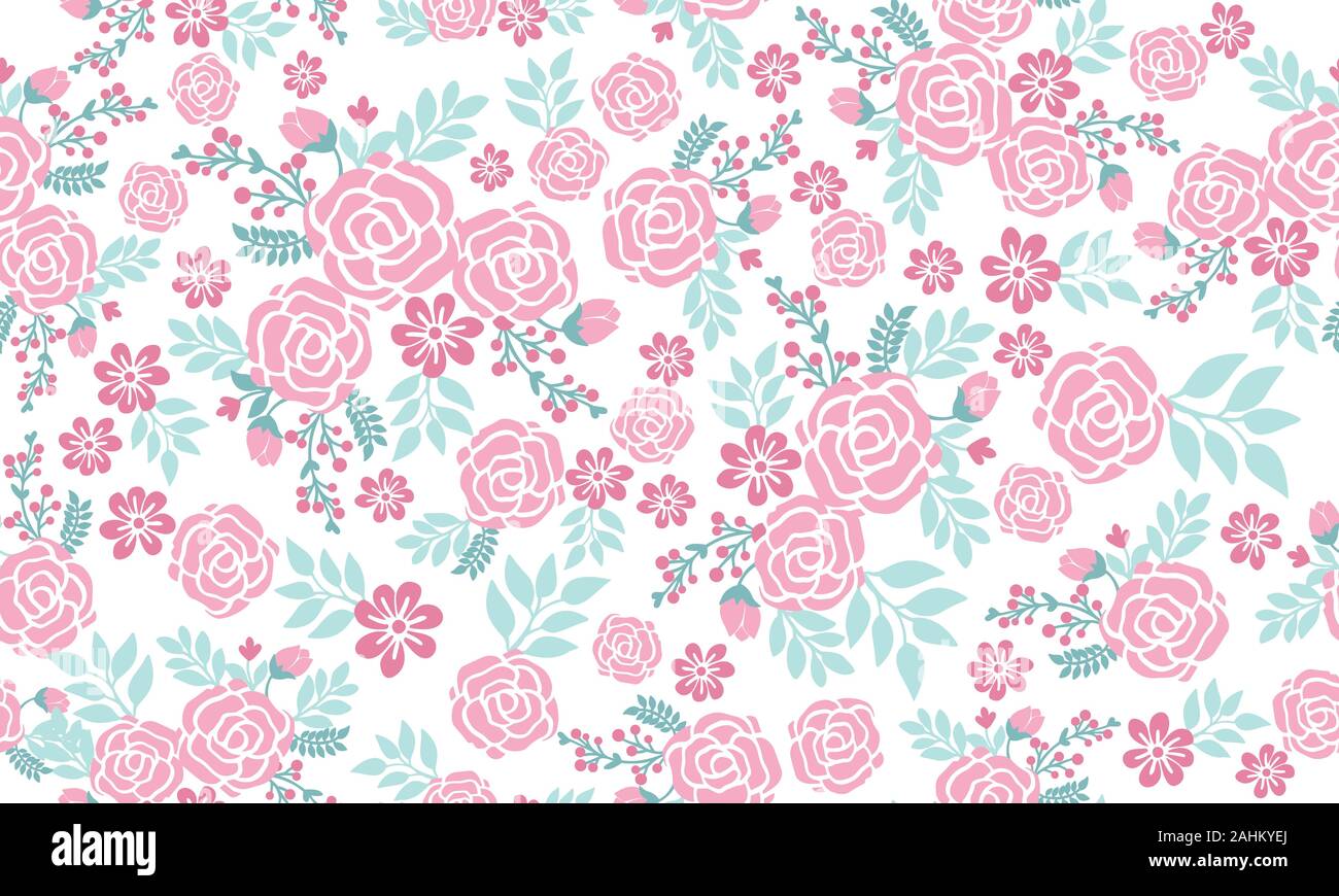 Unique flower pattern for valentine, with leaf and flower modern ...