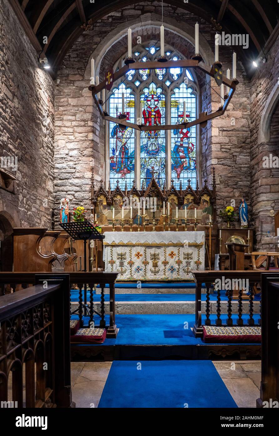 Torquay, UK - 28 September 2019: The old Cockington Church outside the ...