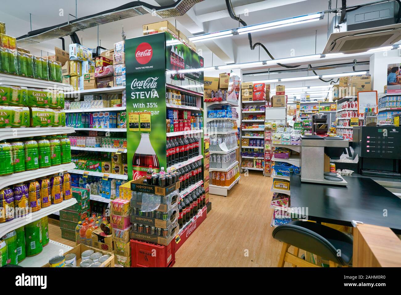 SINGAPORE - CIRCA APRIL, 2019: interior shot of a grocery store in ...