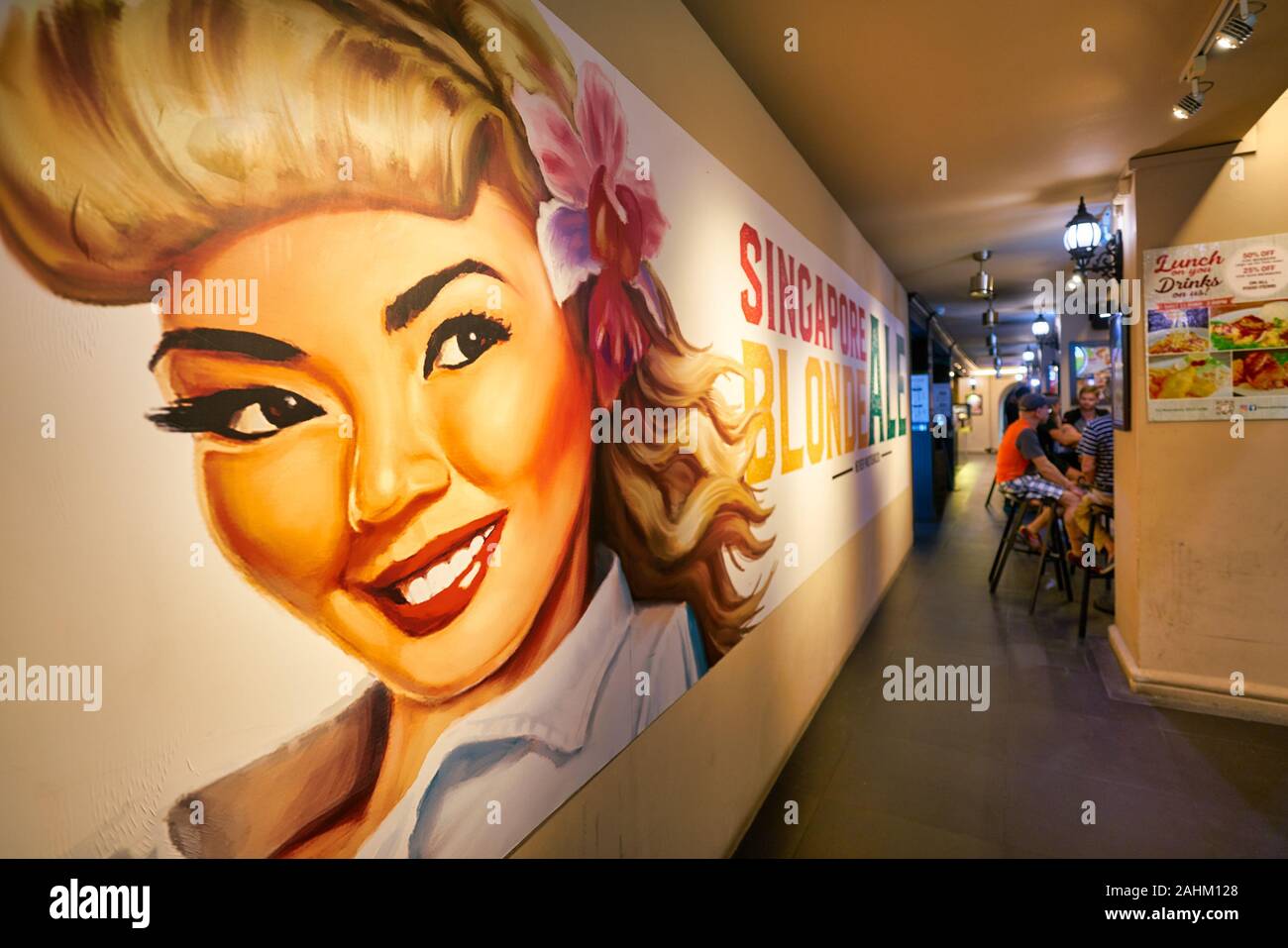 SINGAPORE - CIRCA APRIL, 2019: Singapore Blonde Ale poster seen on a ...
