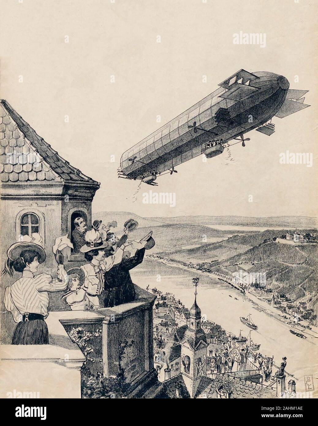 Zeppelin illustration hi-res stock photography and images - Alamy