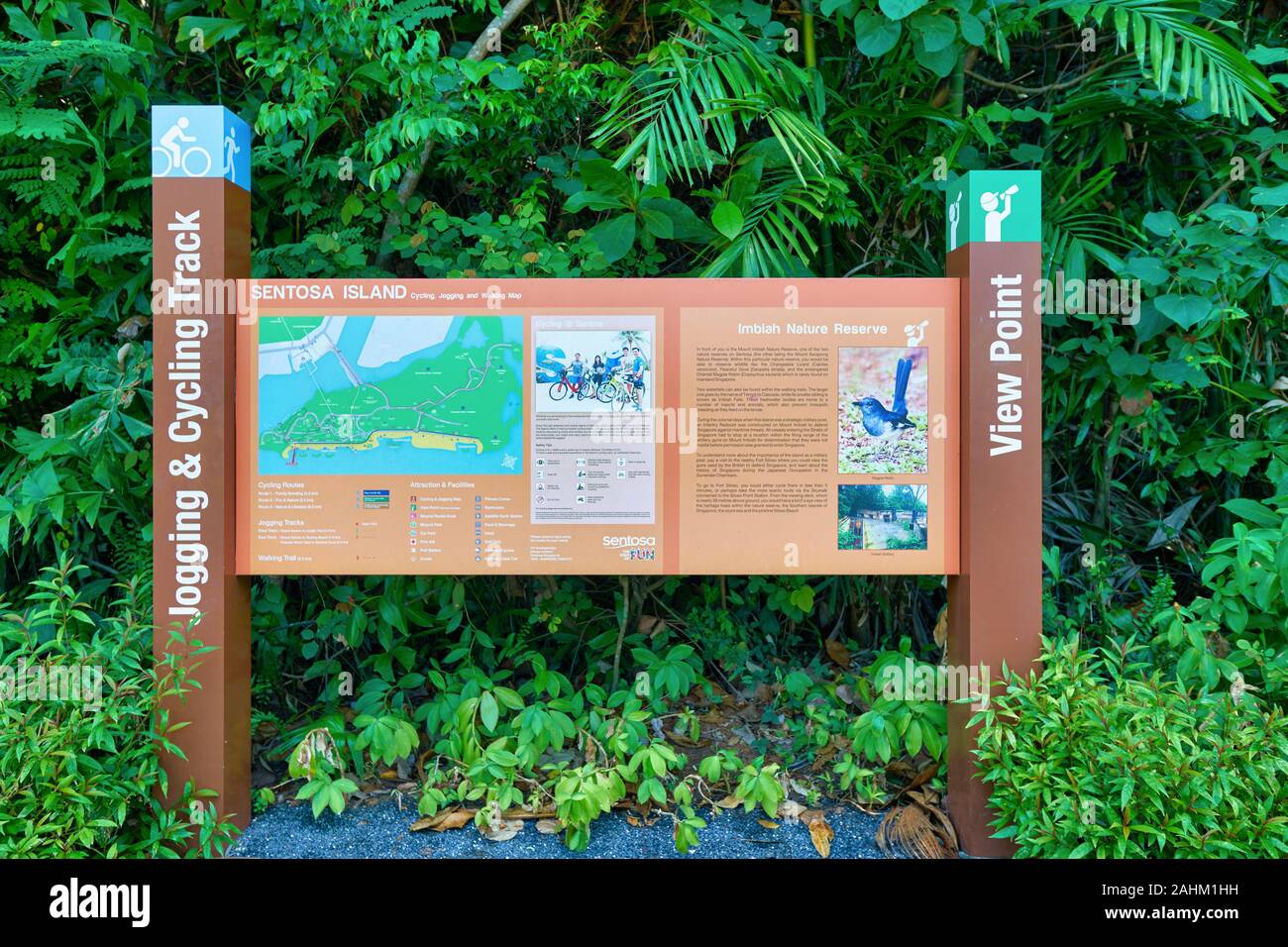 SINGAPORE - CIRCA APRIL, 2019: cycling, jogging and walking map seen at ...