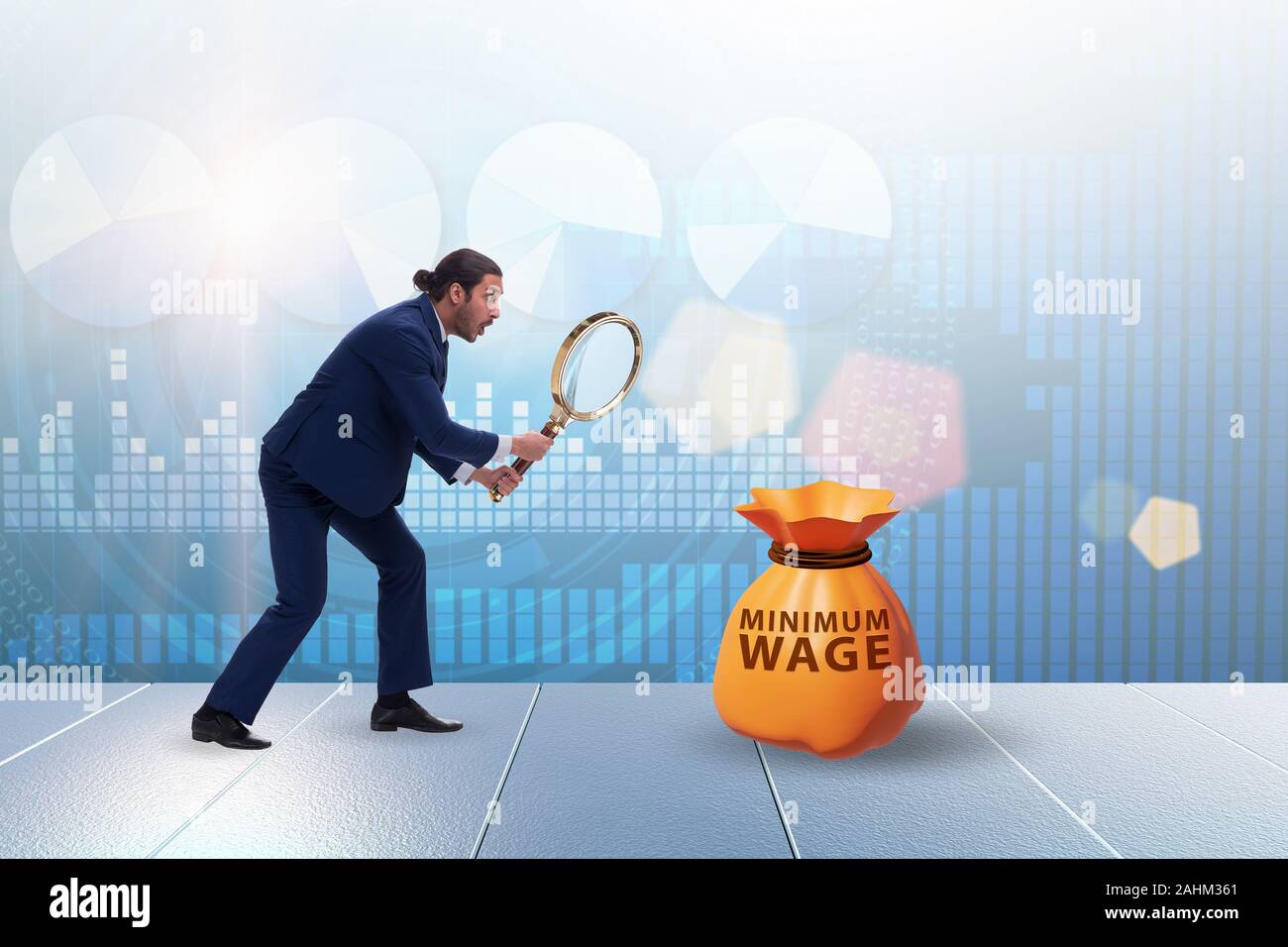 The concept of minimum wage with businessman Stock Photo - Alamy