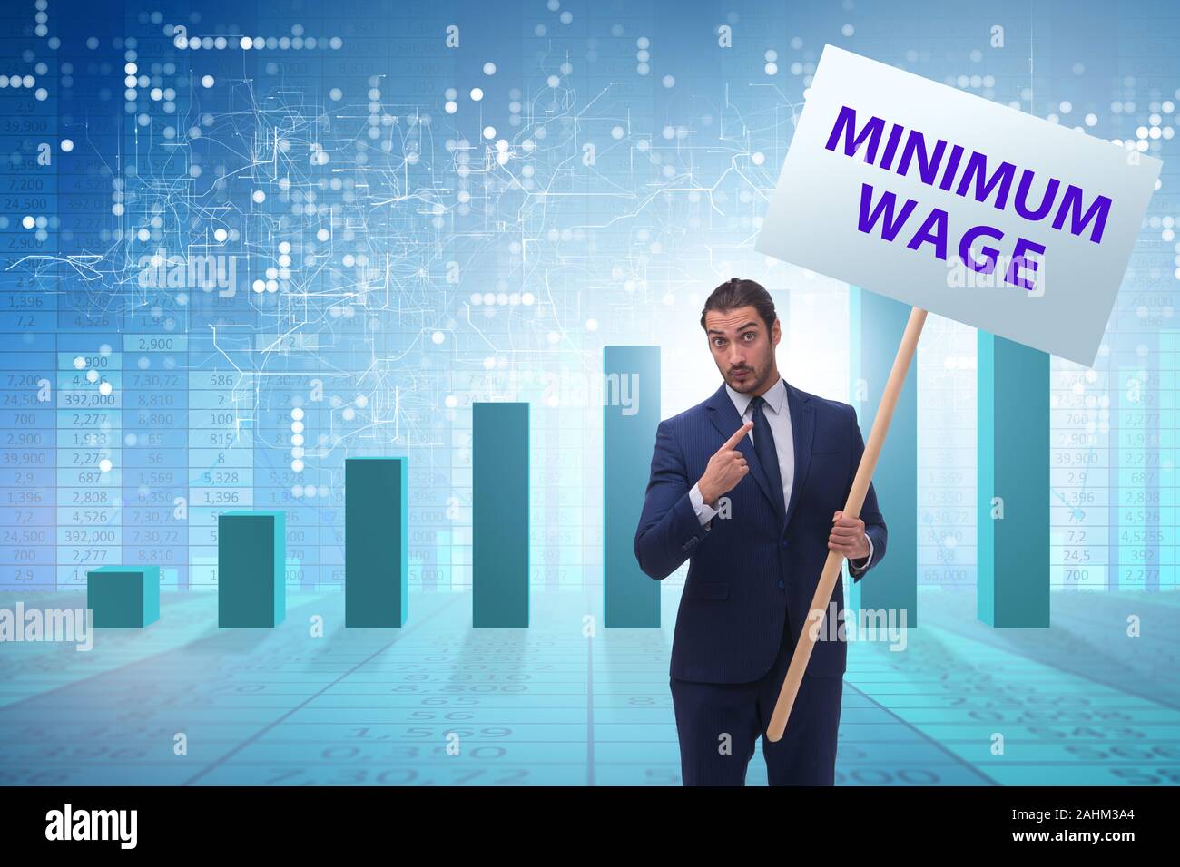 The concept of minimum wage with businessman Stock Photo - Alamy