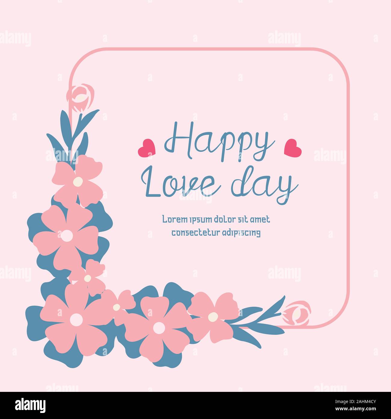 Simple shape Pattern of leaf and floral frame, for happy love day ...