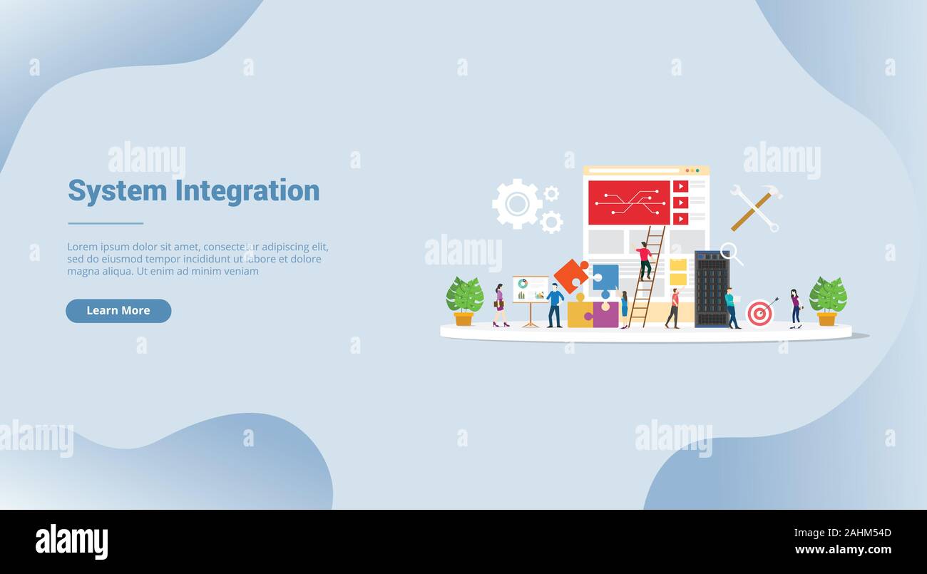 system integration technology for website template or landing homepage ...