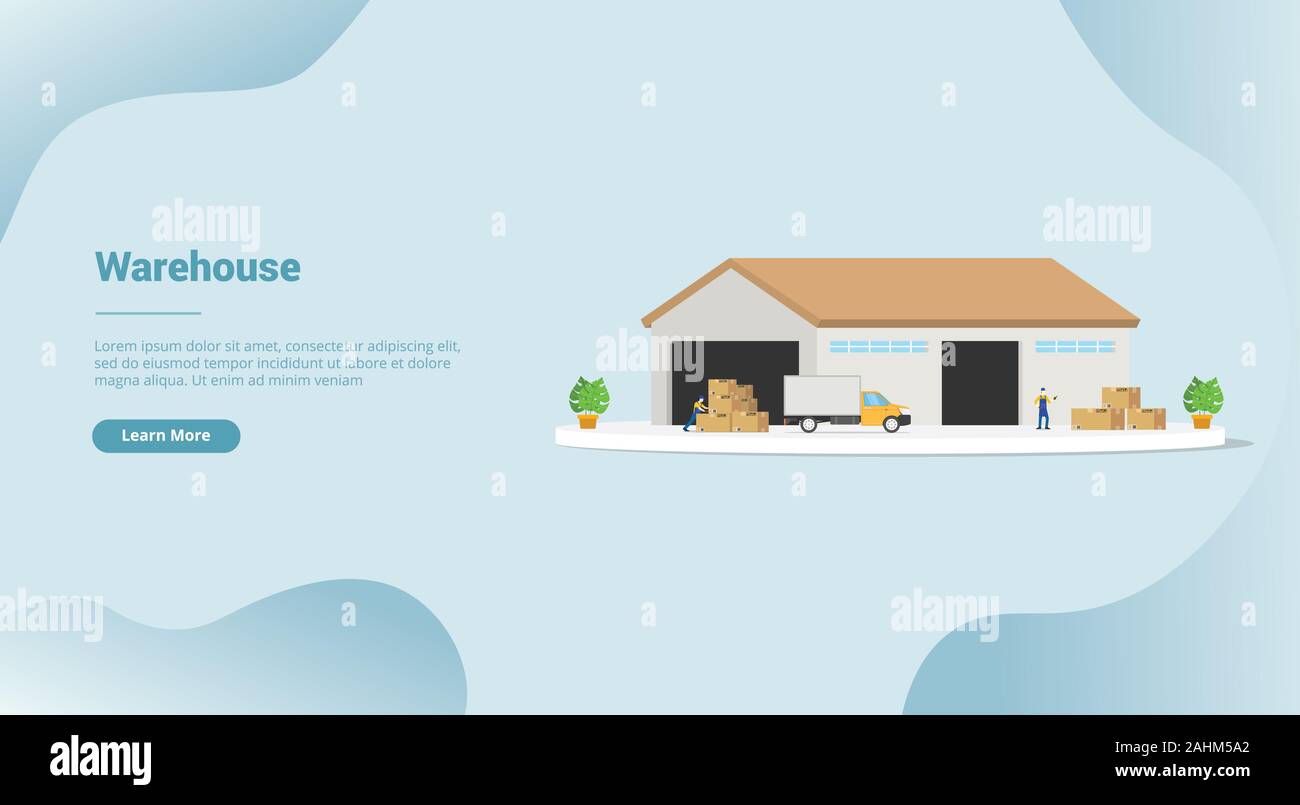 warehouse goods industry for website template or landing homepage ...