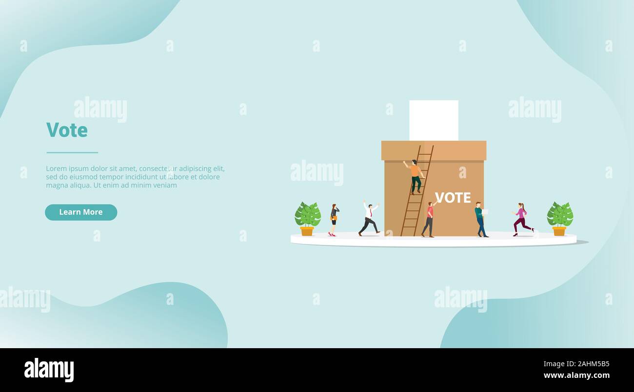 vote or voting box concept for website template or landing homepage ...