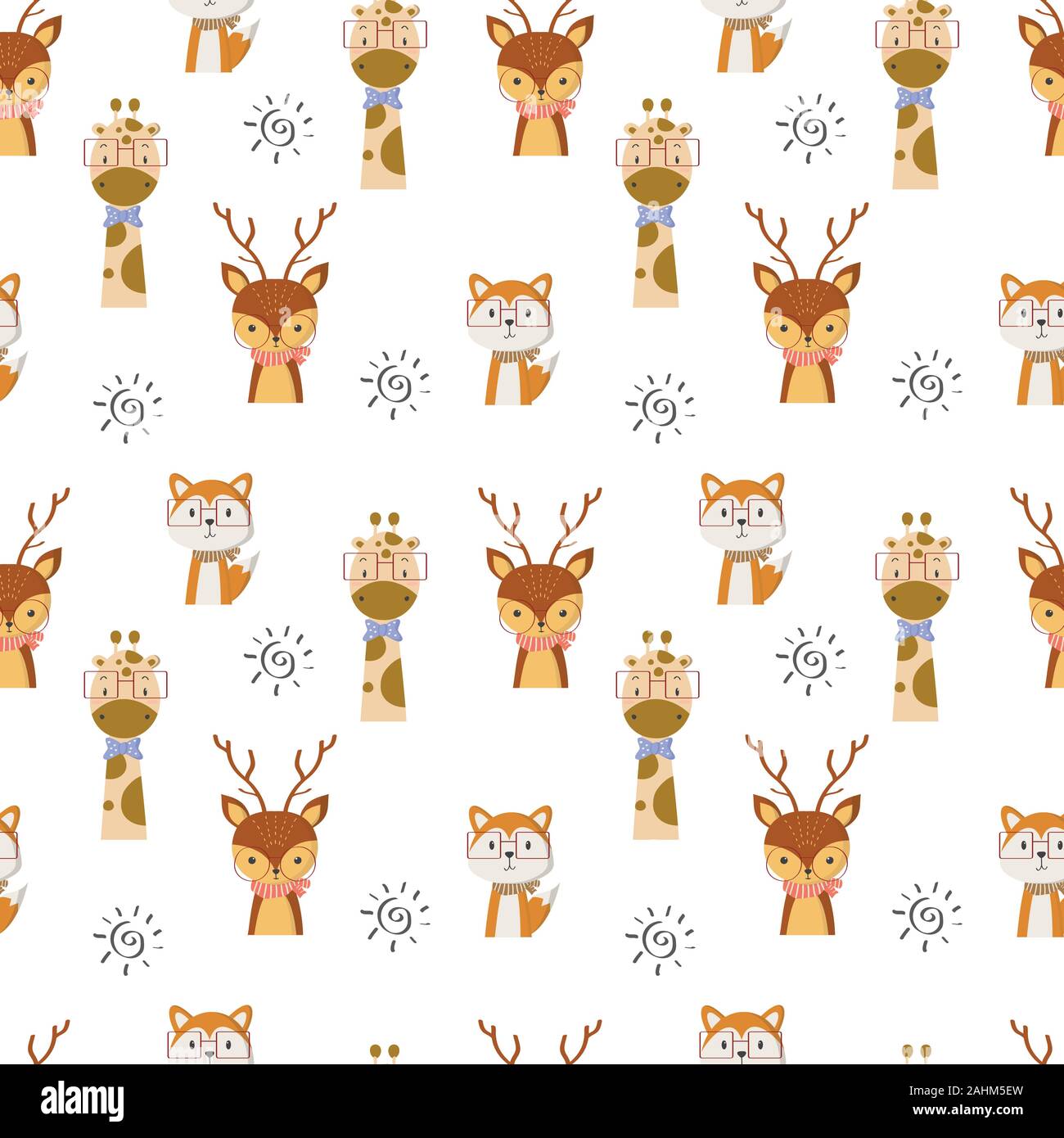 Seamless animal pattern cute Cut Out Stock Images & Pictures - Alamy