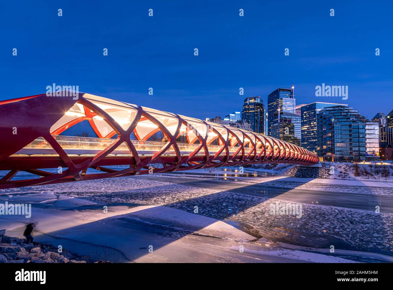 Peace bridge calgary skyline cityscape architecture hi-res stock ...