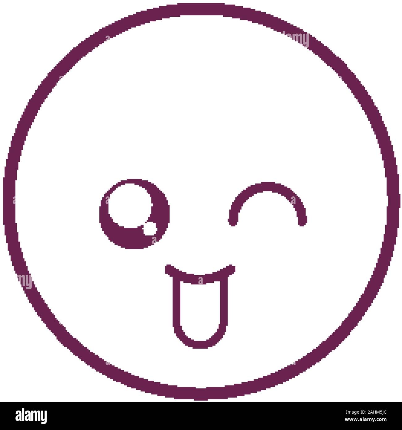 happy circle cartoon design, Kawaii expression cute character funny and ...