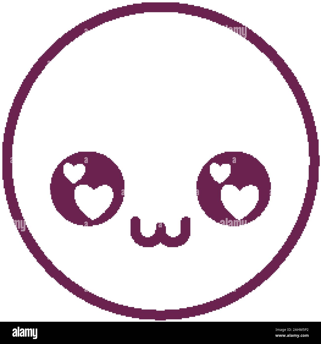 happy circle cartoon design, Kawaii expression cute character funny and ...
