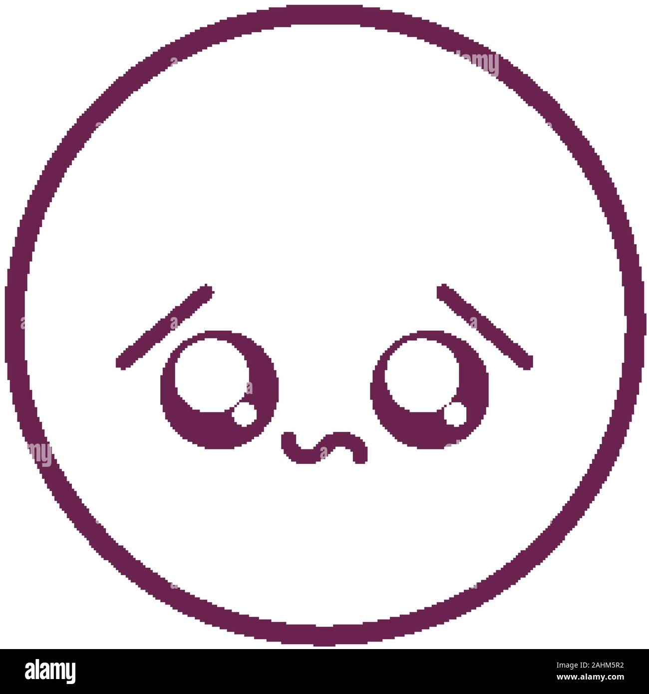 sad circle cartoon design, Kawaii expression cute character funny and ...