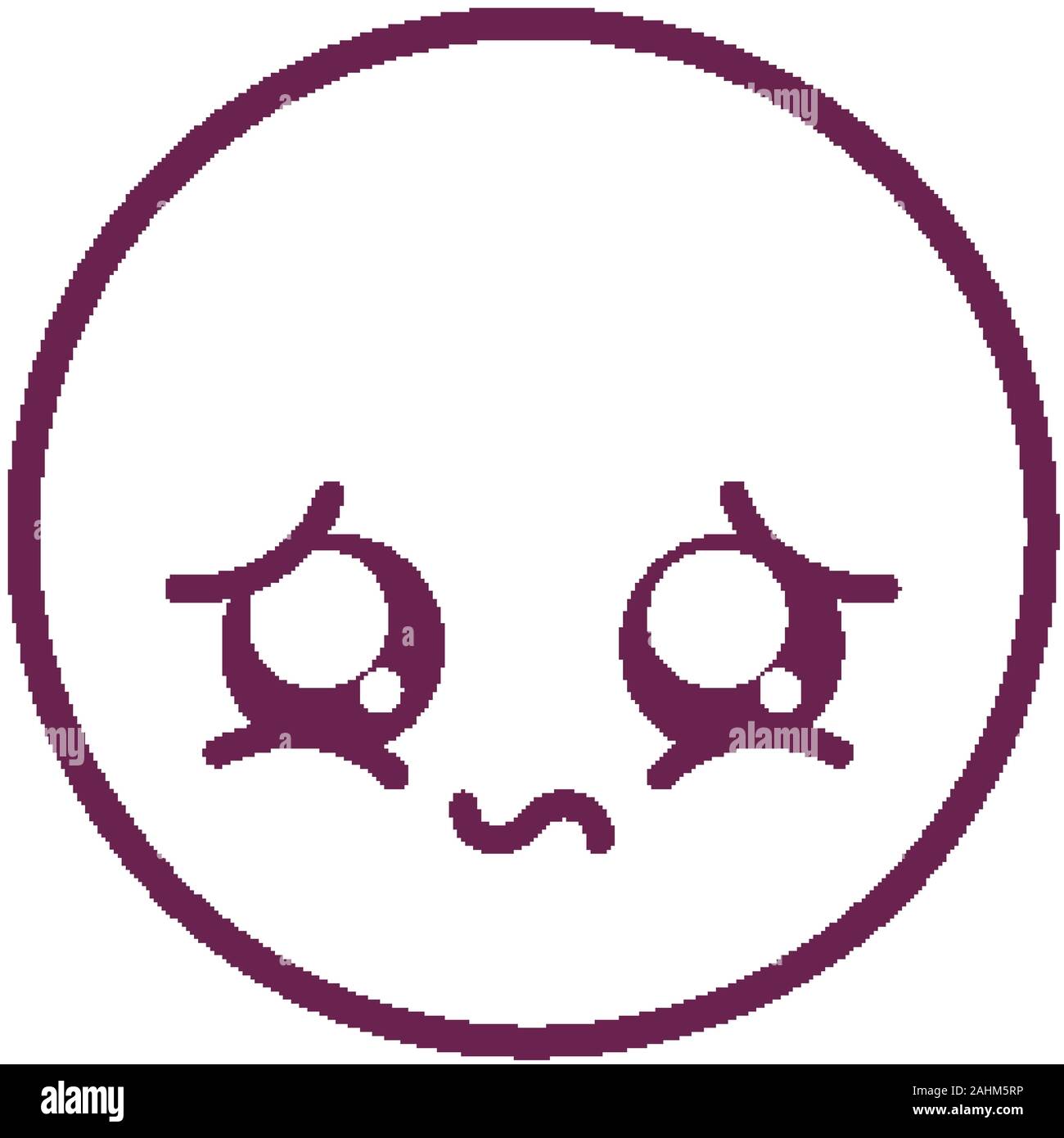 sad circle cartoon design, Kawaii expression cute character funny and ...