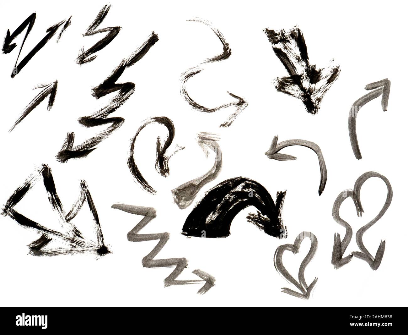Black arrows of various shapes and directions Stock Photo - Alamy