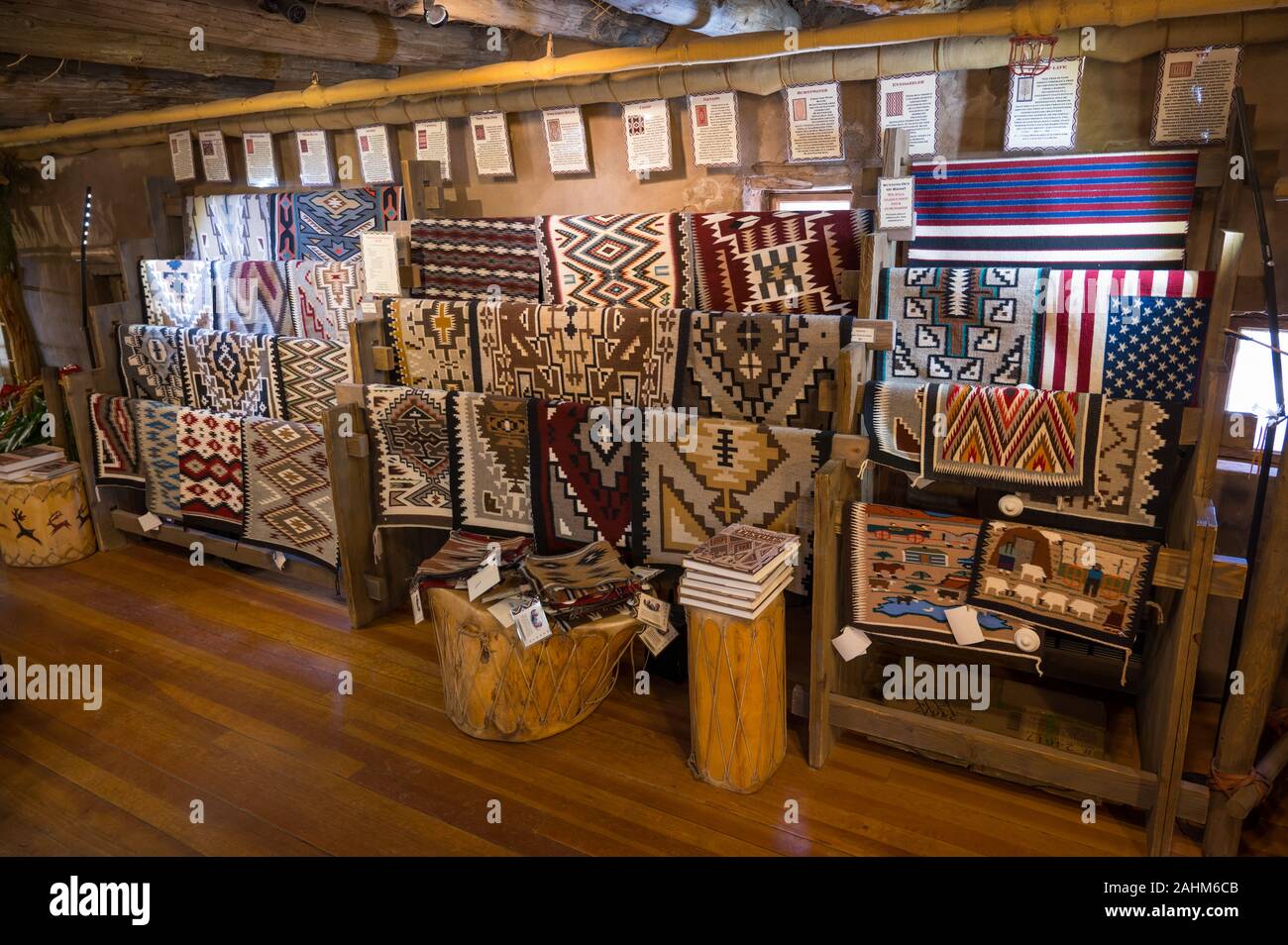 Native American rugs sold at the Hopi House in the Grand Canyon ...