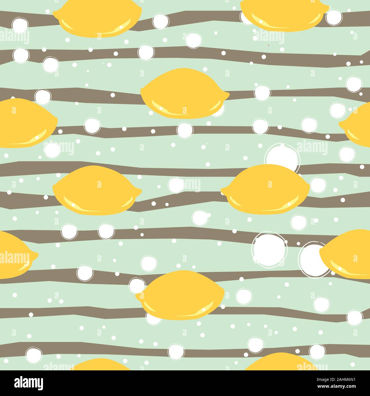 Simple Yellow Lemon Pattern. Seamless Pattern. Flat Design. Vector ...