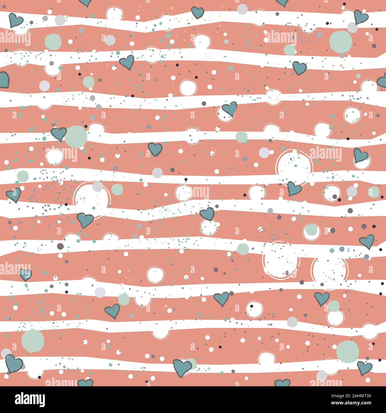 Hand Drawn Heart seamless Pattern. Vector Illustration Stock Vector ...