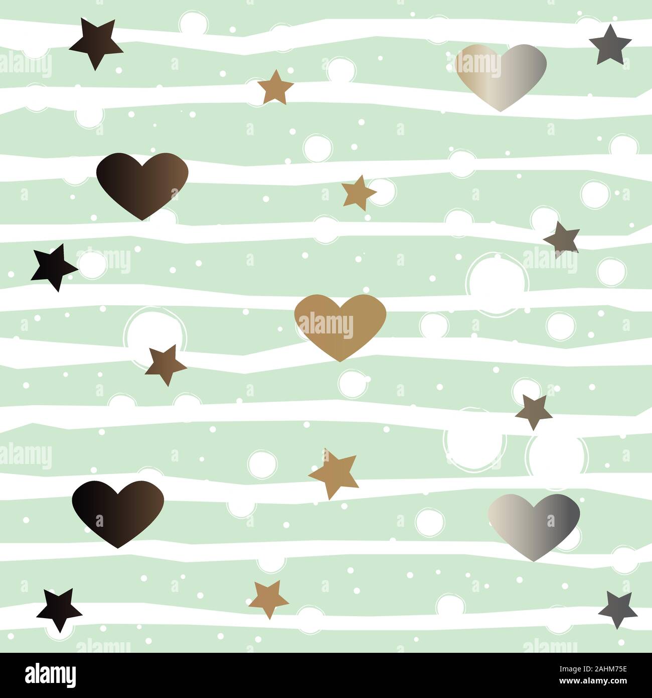 Cute pattern with silver and golden elements. Vector Illustration Stock ...