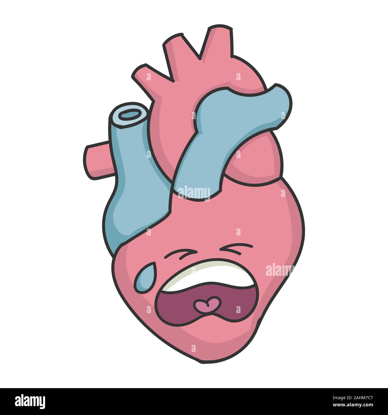 cartoon human heart isolated on white Stock Vector Image & Art - Alamy