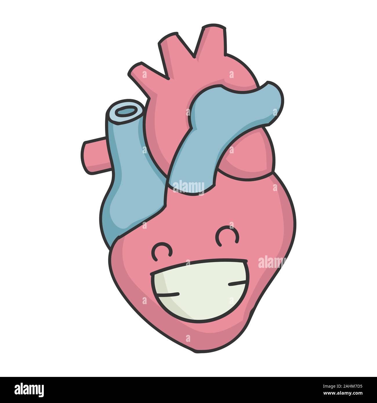 cartoon human heart isolated on white Stock Vector Image & Art - Alamy