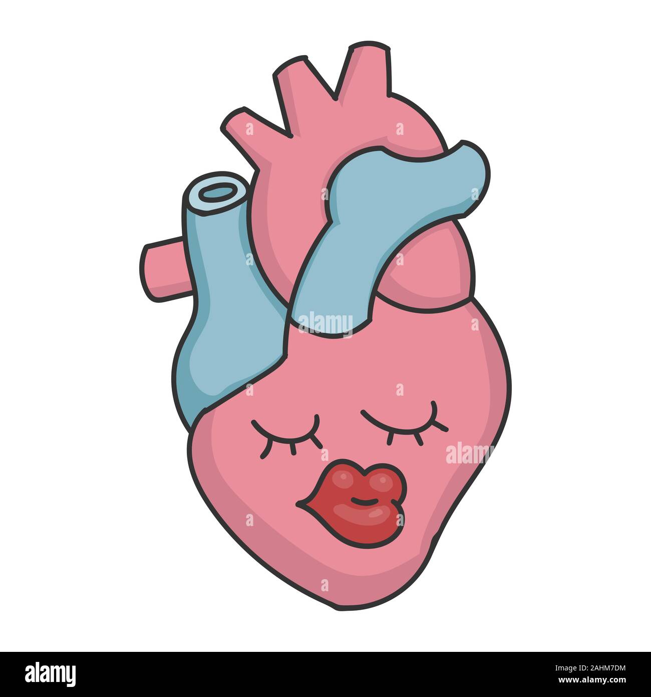 cartoon human heart isolated on white Stock Vector Image & Art - Alamy