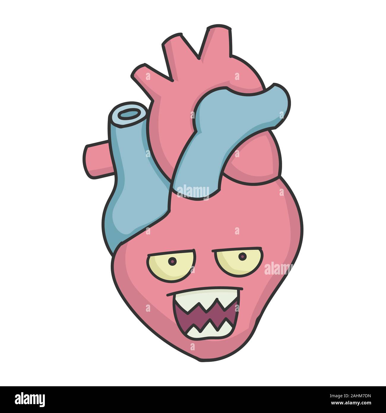 cartoon human heart isolated on white Stock Vector Image & Art - Alamy