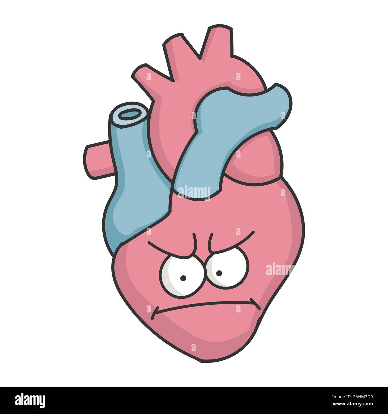 cartoon human heart isolated on white Stock Vector Image & Art - Alamy