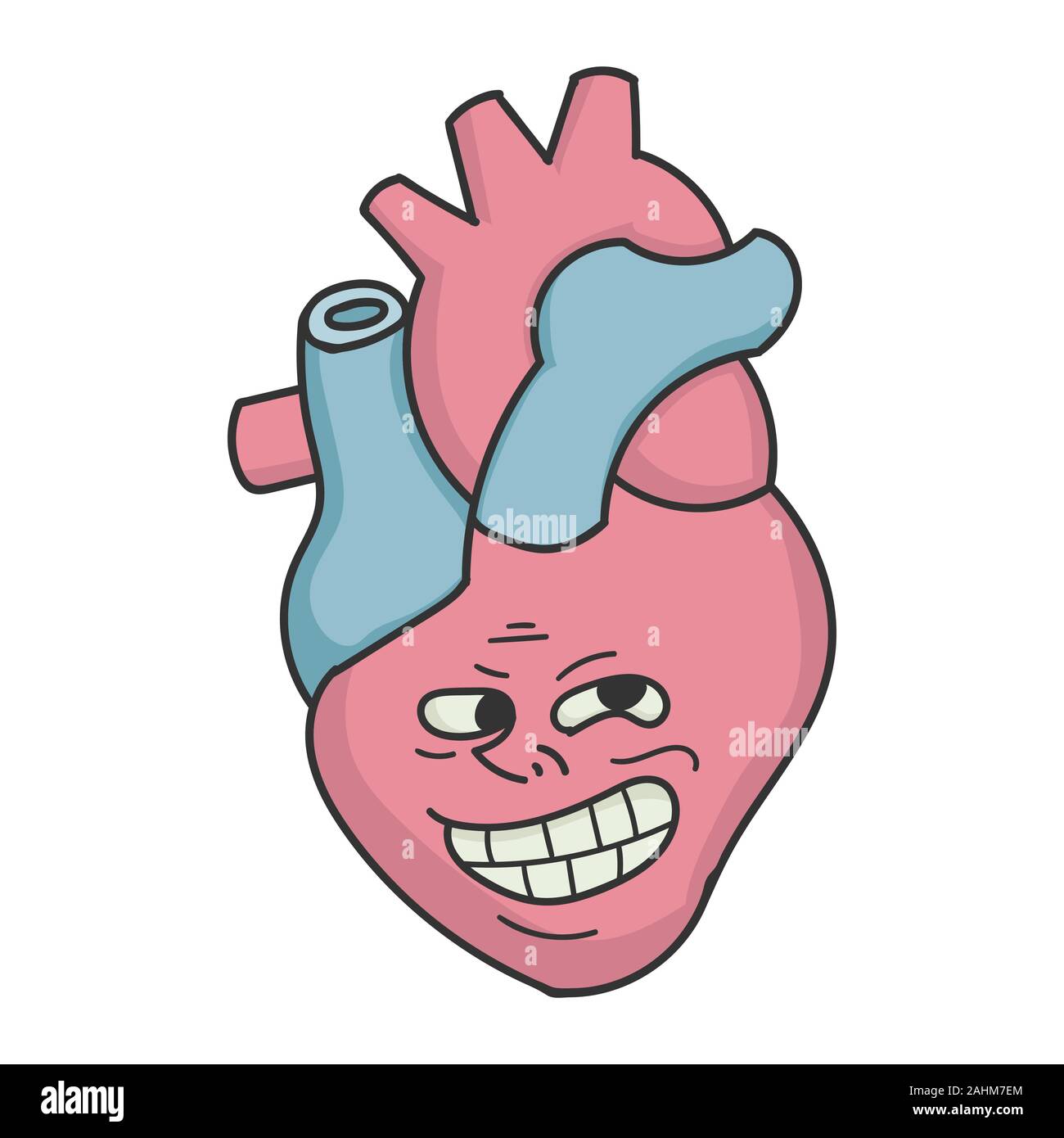 cartoon human heart isolated on white Stock Vector Image & Art - Alamy