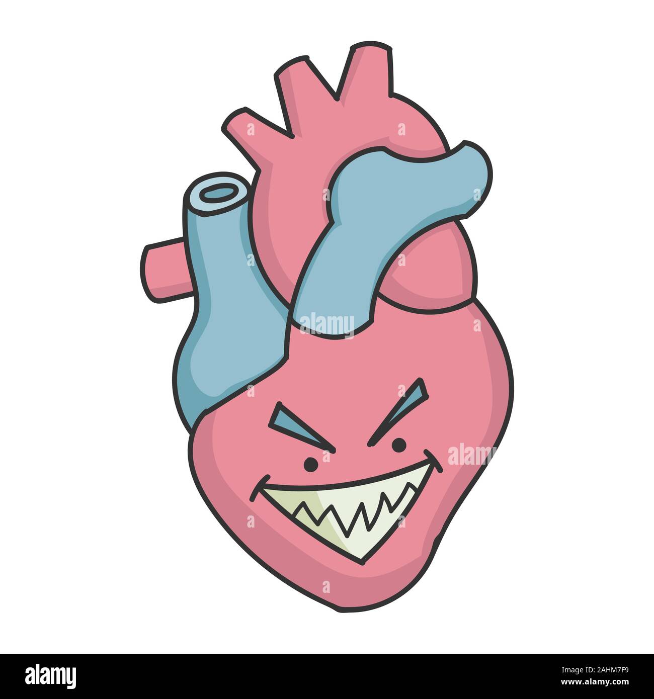 cartoon human heart isolated on white Stock Vector Image & Art - Alamy