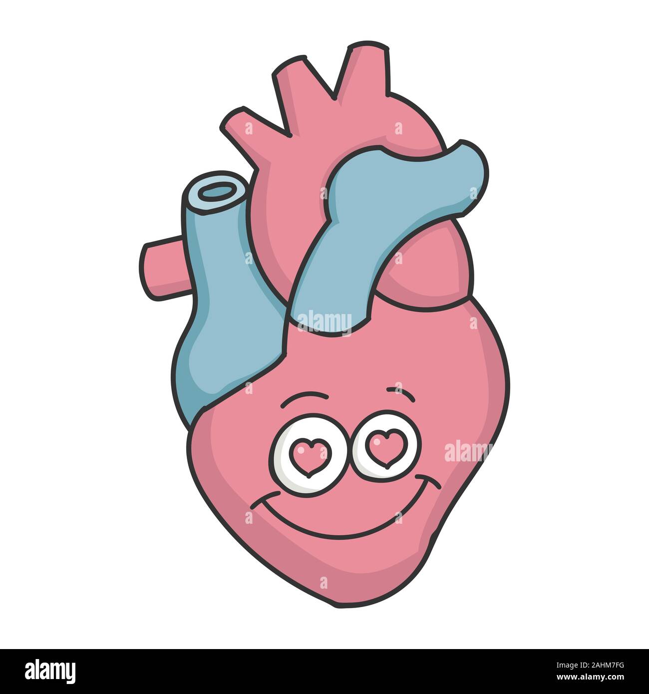 cartoon human heart isolated on white Stock Vector Image & Art - Alamy